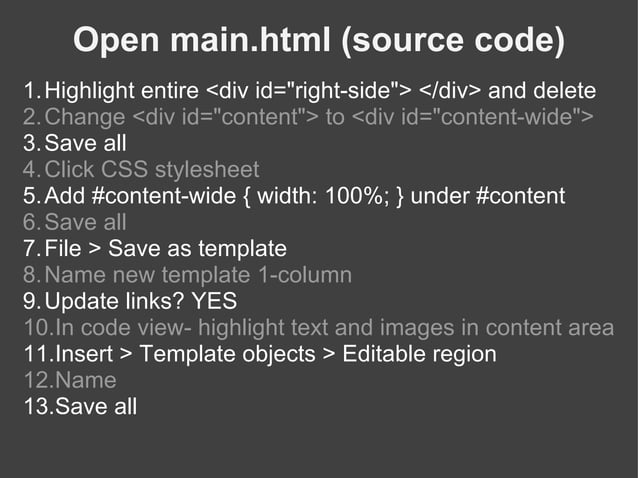 Dreamweaver Template | PPT | Web Design and HTML | Internet