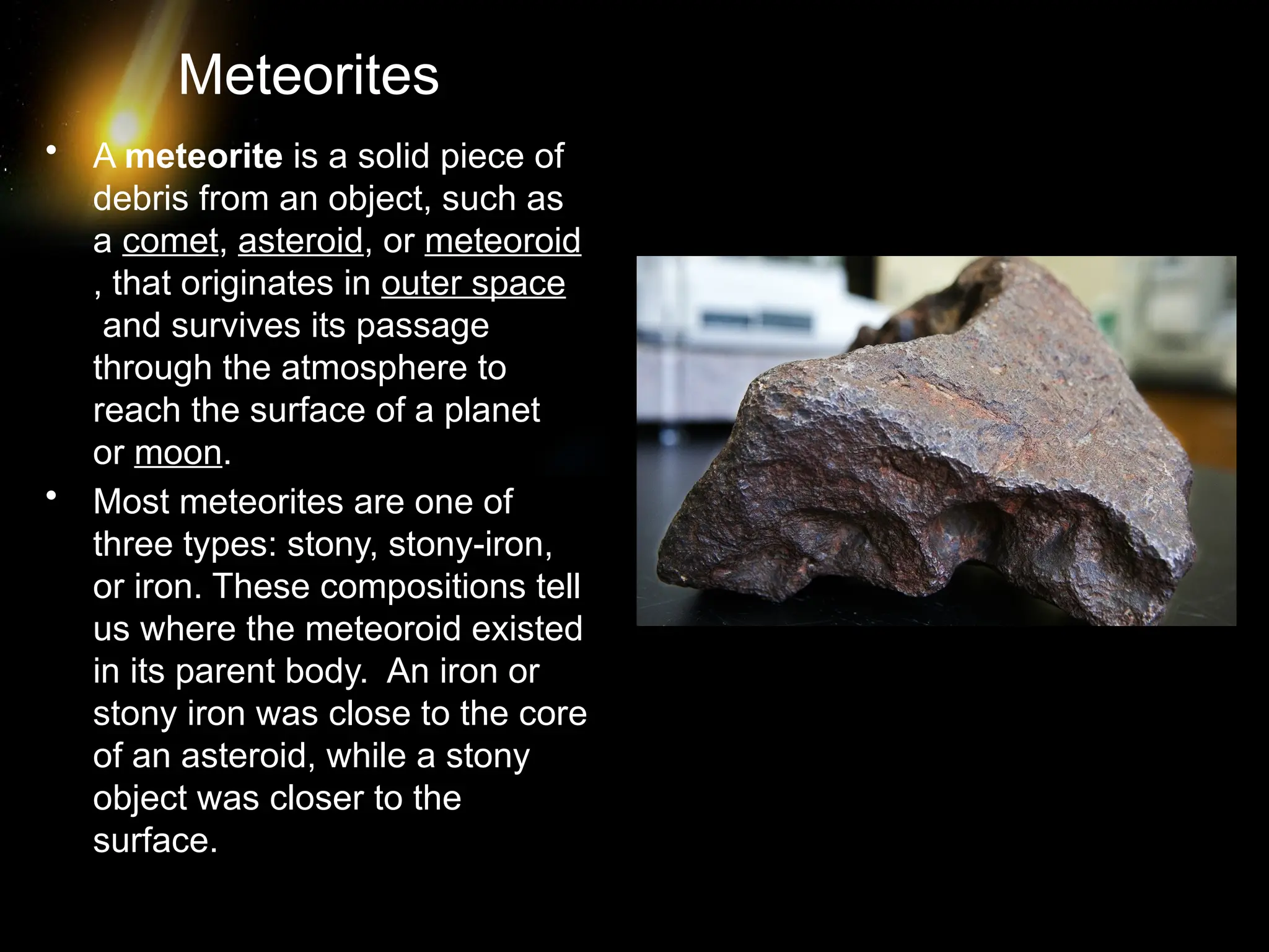 Meteors, Meteoroids and Meteorites Information | PPT | Free Download