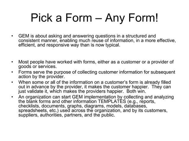 Template Approach To GEM 20020422 | PPT