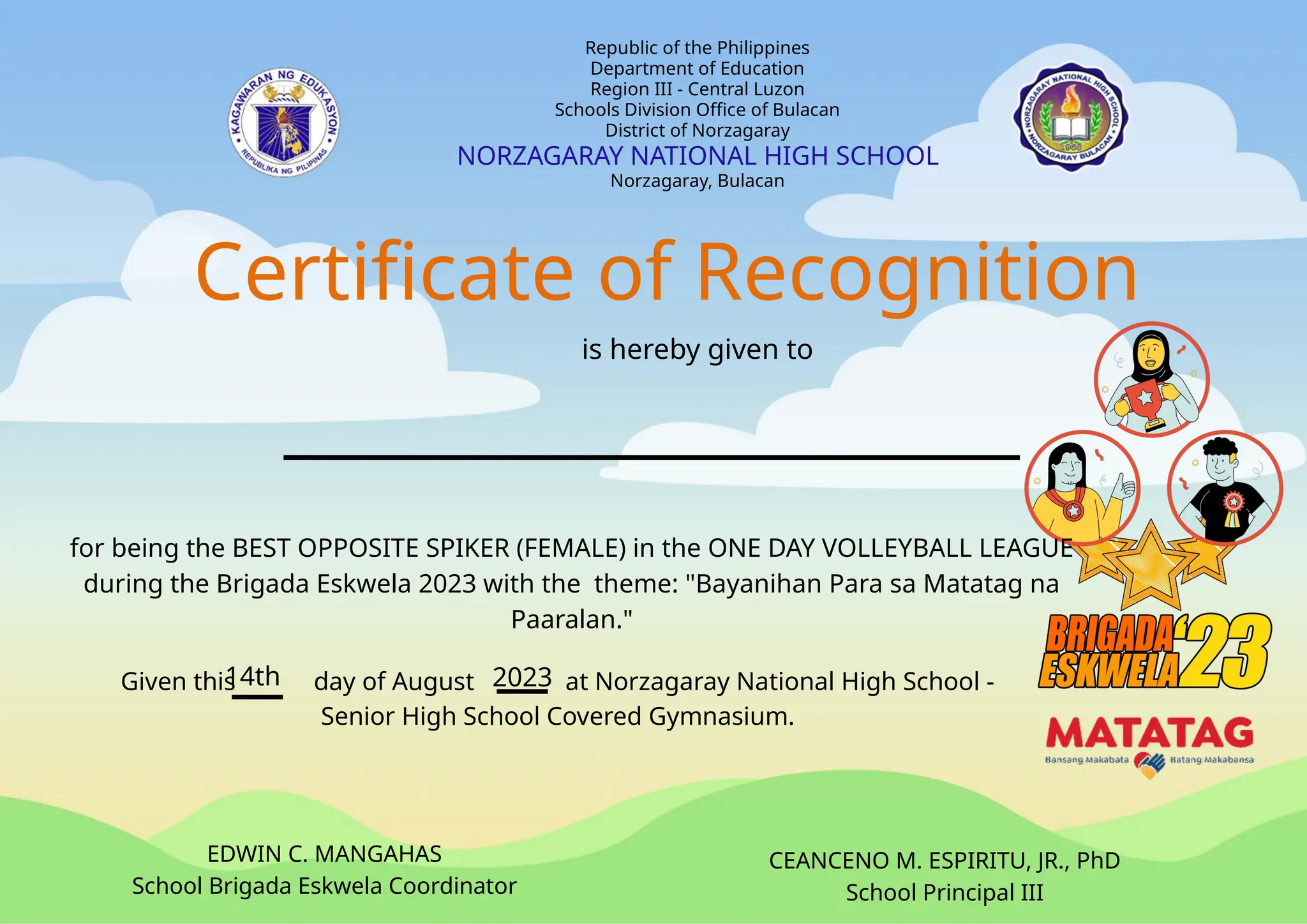 TEMPLATE-BE-2023-CERTIFICATE for the school year 2023-2024.ptx