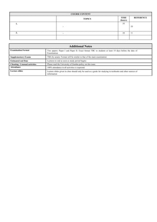 Template course handbook k 2014 | PDF