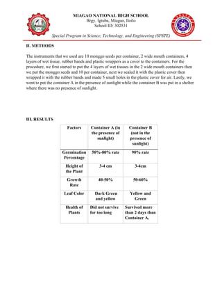 research for grade 7 template for SY2025 | DOCX