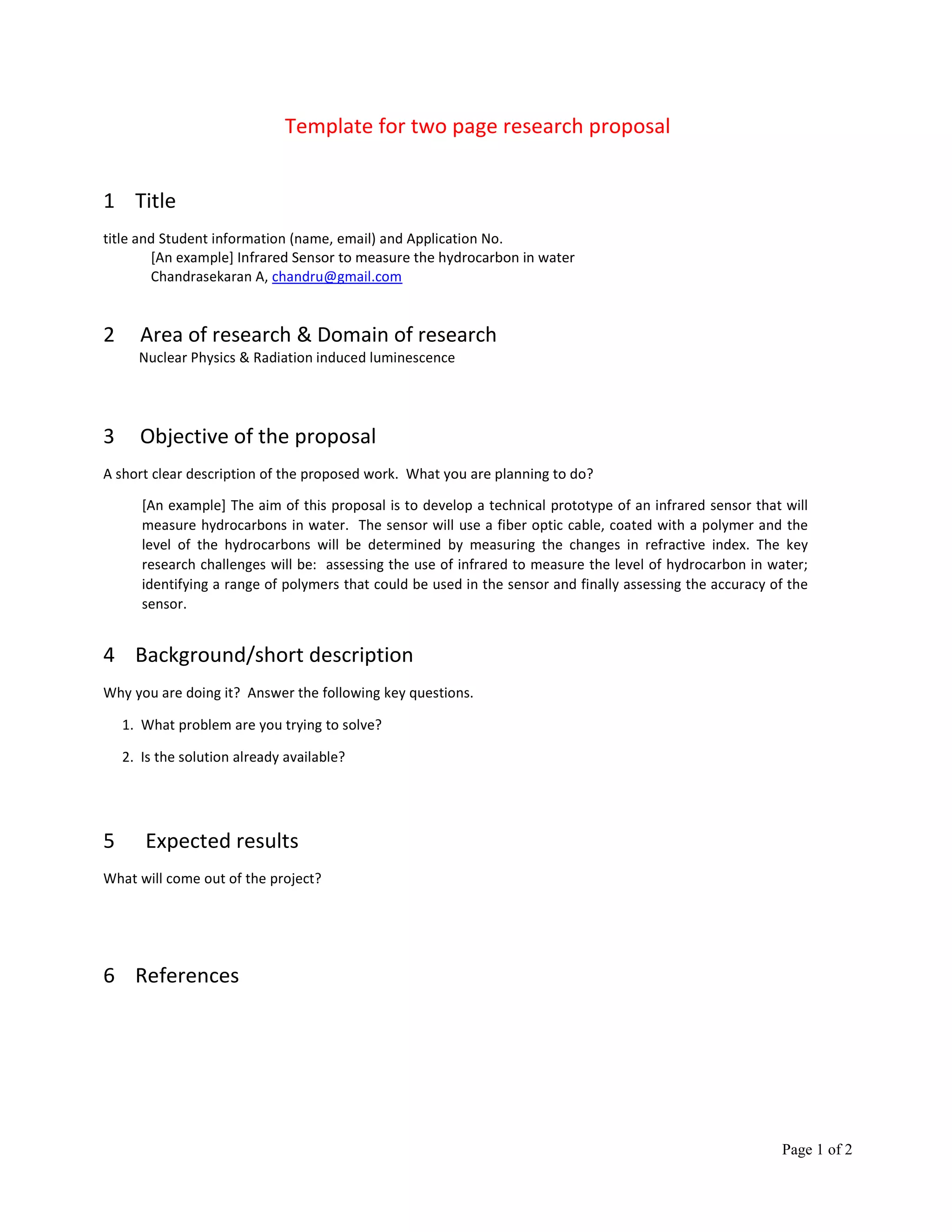 Template for-two-page-research-proposal | PDF