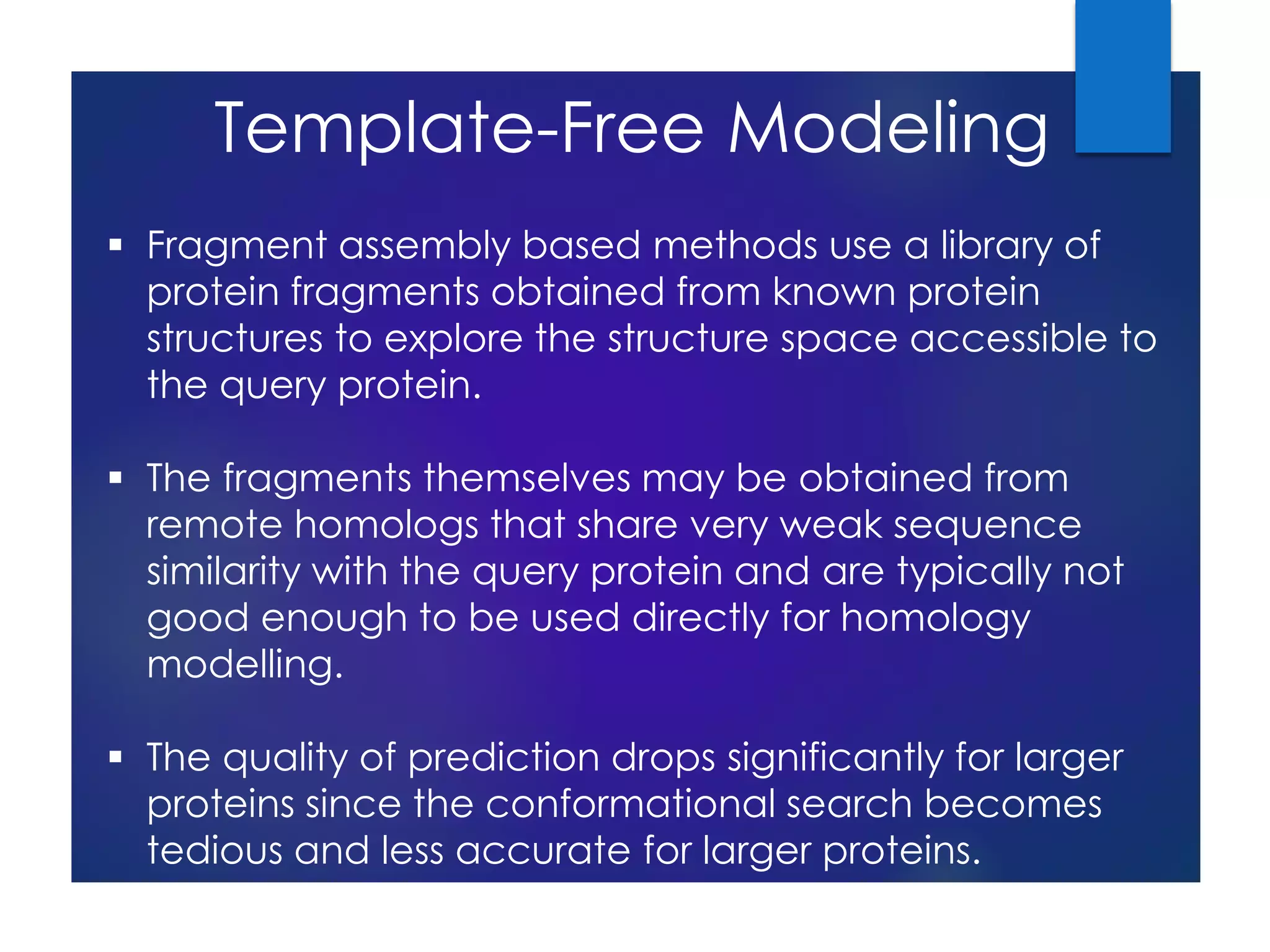 Template free modeling of protein structures | PPT