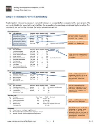 Project Estimating Example | PDF