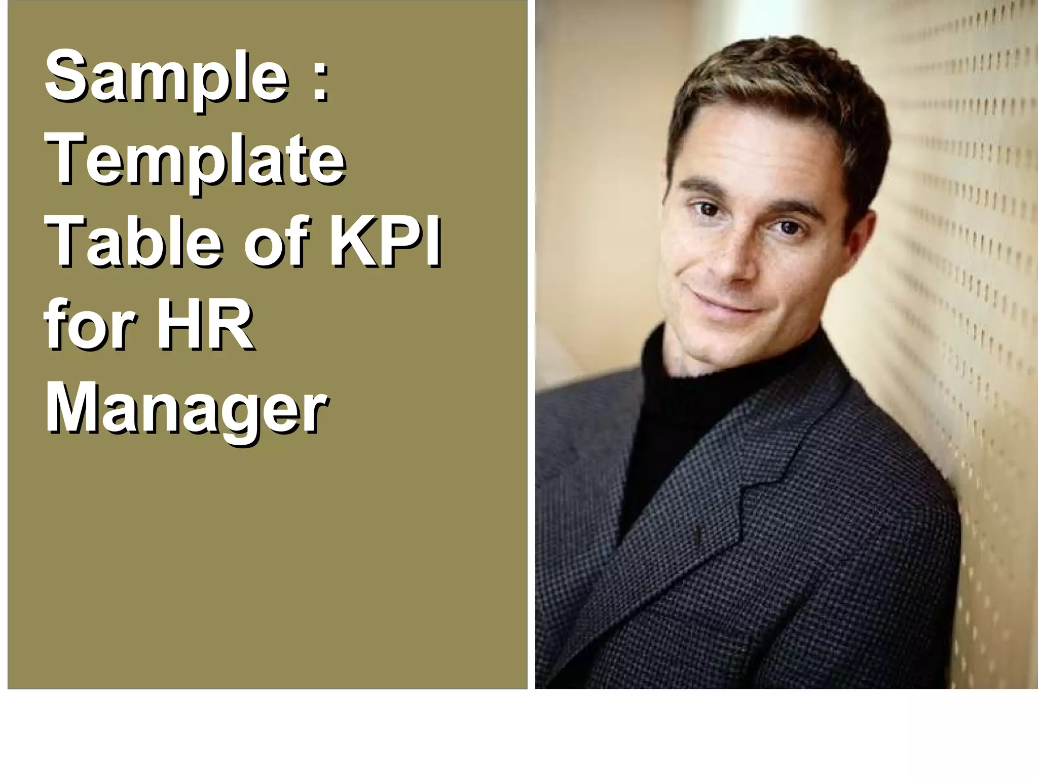 KPI for HR Manager - Sample of KPIs for HR | PPT