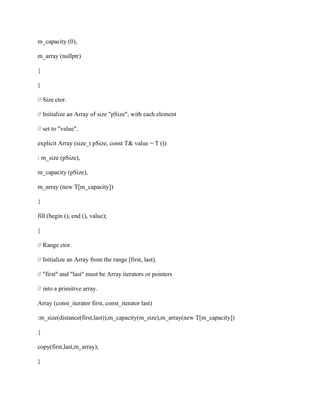 template-typename T- class Array { public ...