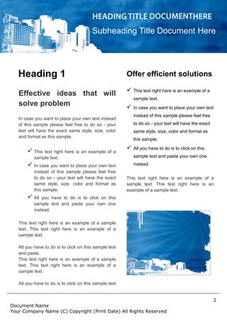 Vector City Free Word templates | PDF