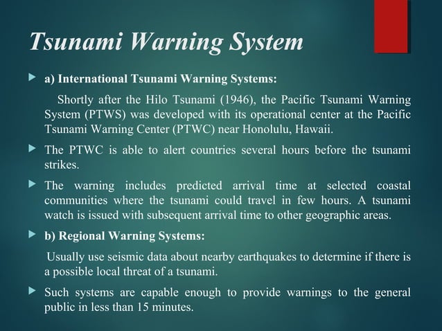NATURAL DISASTER TSUNAMI AND ITS RISK REDUCTION MEASURES | PPT