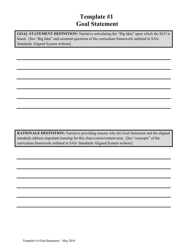 Template #1 Goal Statement-May 2014-Final | DOCX | Education