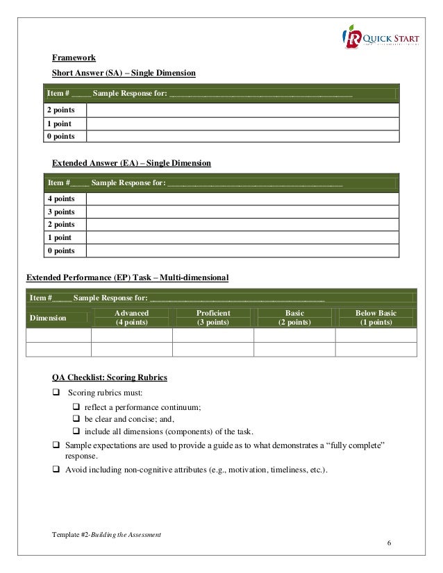 Template #2 Building the Assessment-22JAN14