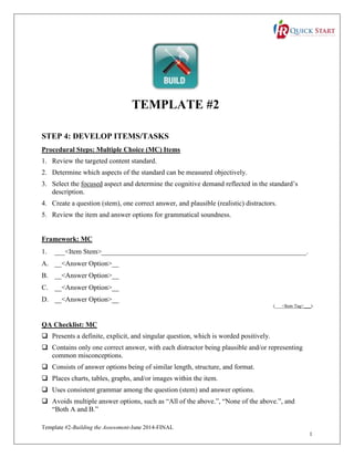 Template #2-Building the Assessment-June 2014-FINAL | PDF