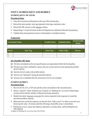 Template #2-Building the Assessment-June 2014-FINAL | PDF