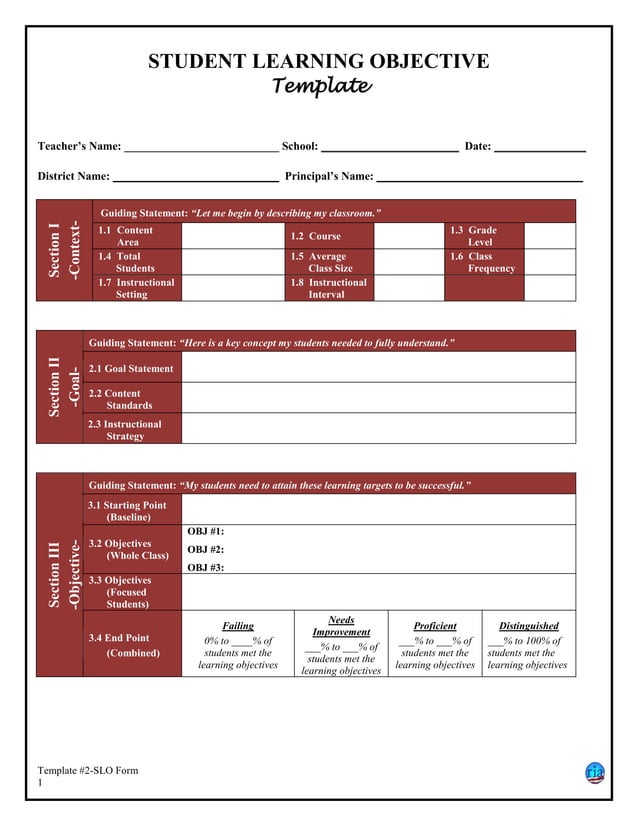 Template #2 SLO Form 2014 | PDF