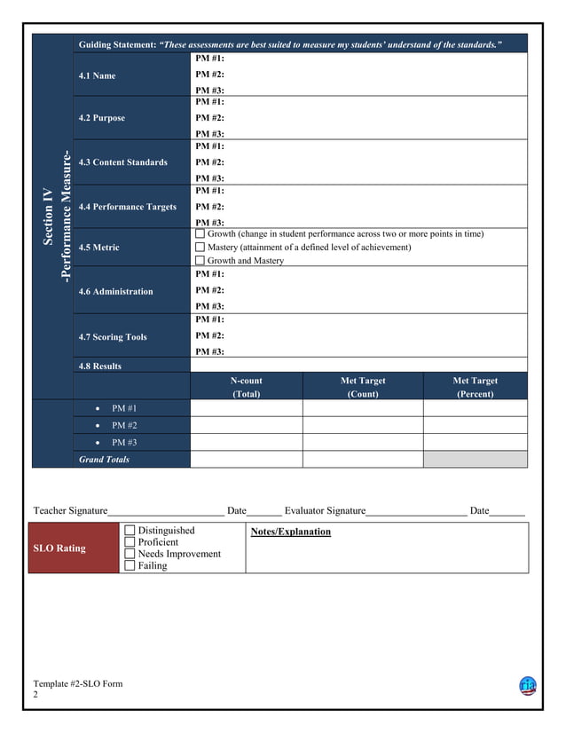Template #2 SLO Form 2014 | PDF