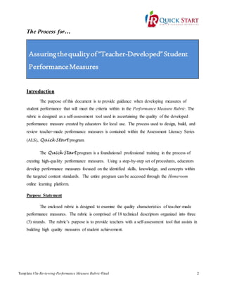 Template #3a performance measure rubric-final-la | PDF | Free Download