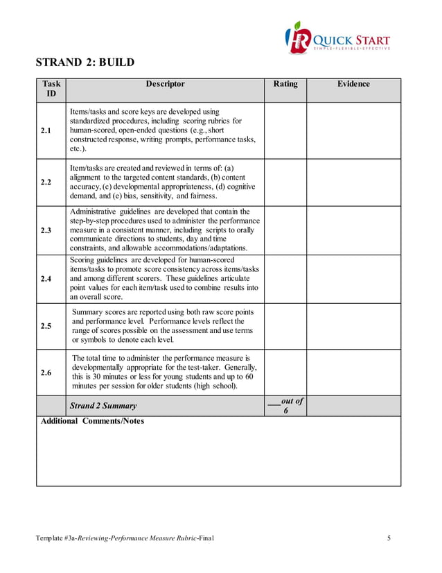 Template #3a performance measure rubric-final-la | PDF | Free Download