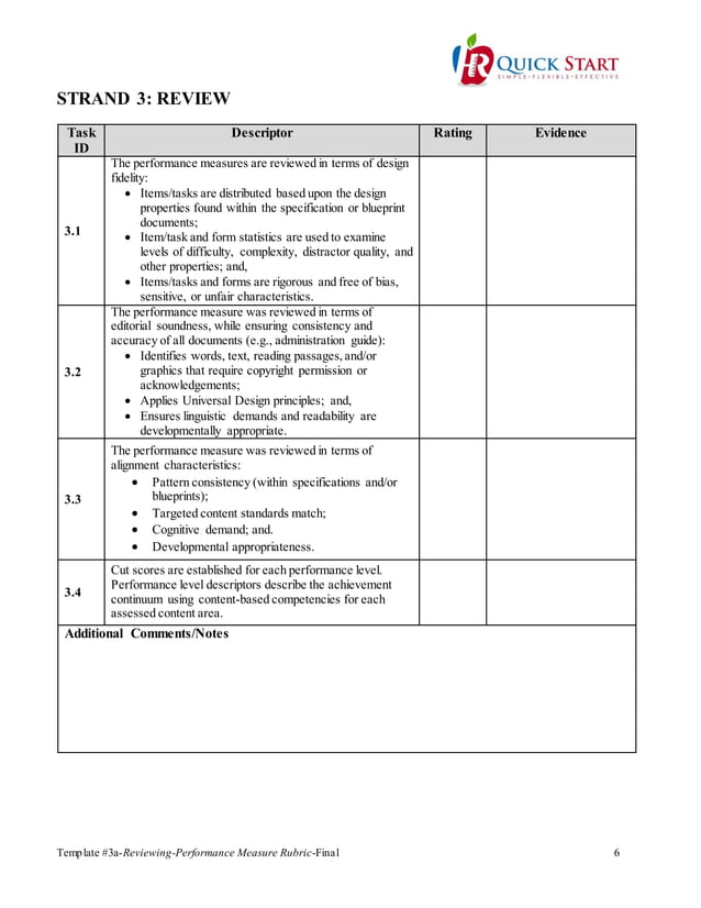 Template #3a performance measure rubric-final-la | PDF | Free Download