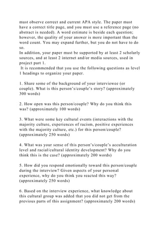 Template attached... Cultural Immersion Project – Part 1 and.docx