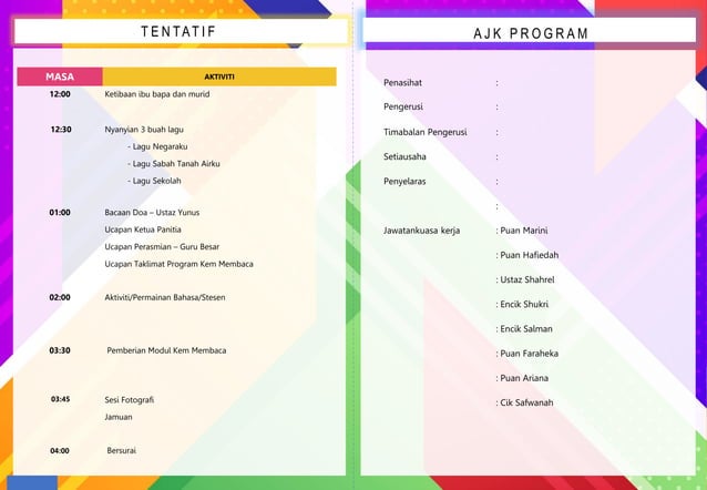Template buku program percuma tema belbagai bentuk warna warni ...