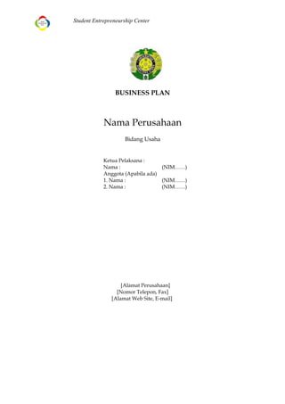 Template business plan 2014 | DOC