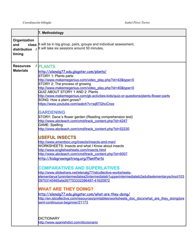 Template clil Unit | DOC | Gardening | Home & Garden