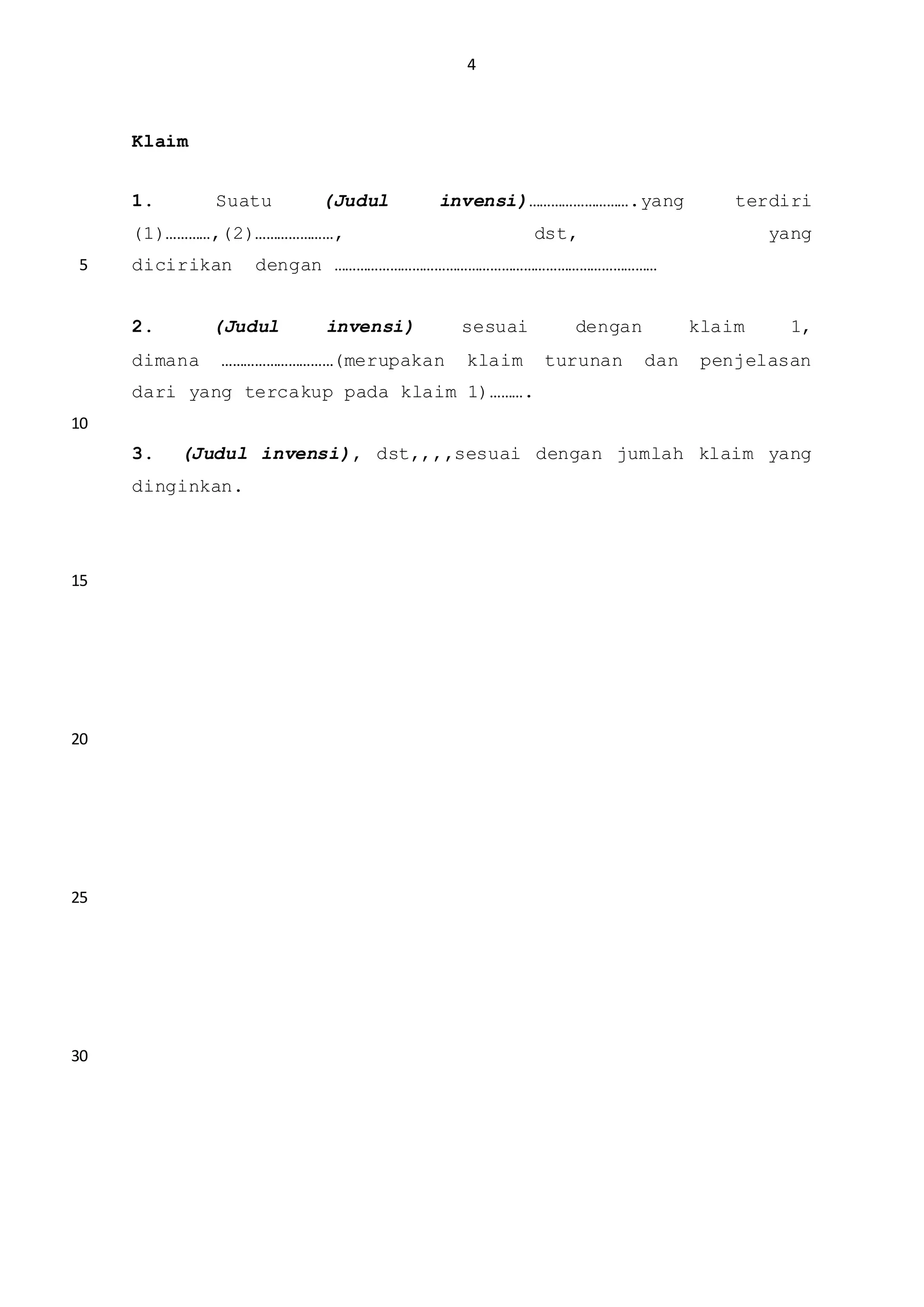 Template deskripsi paten | DOCX