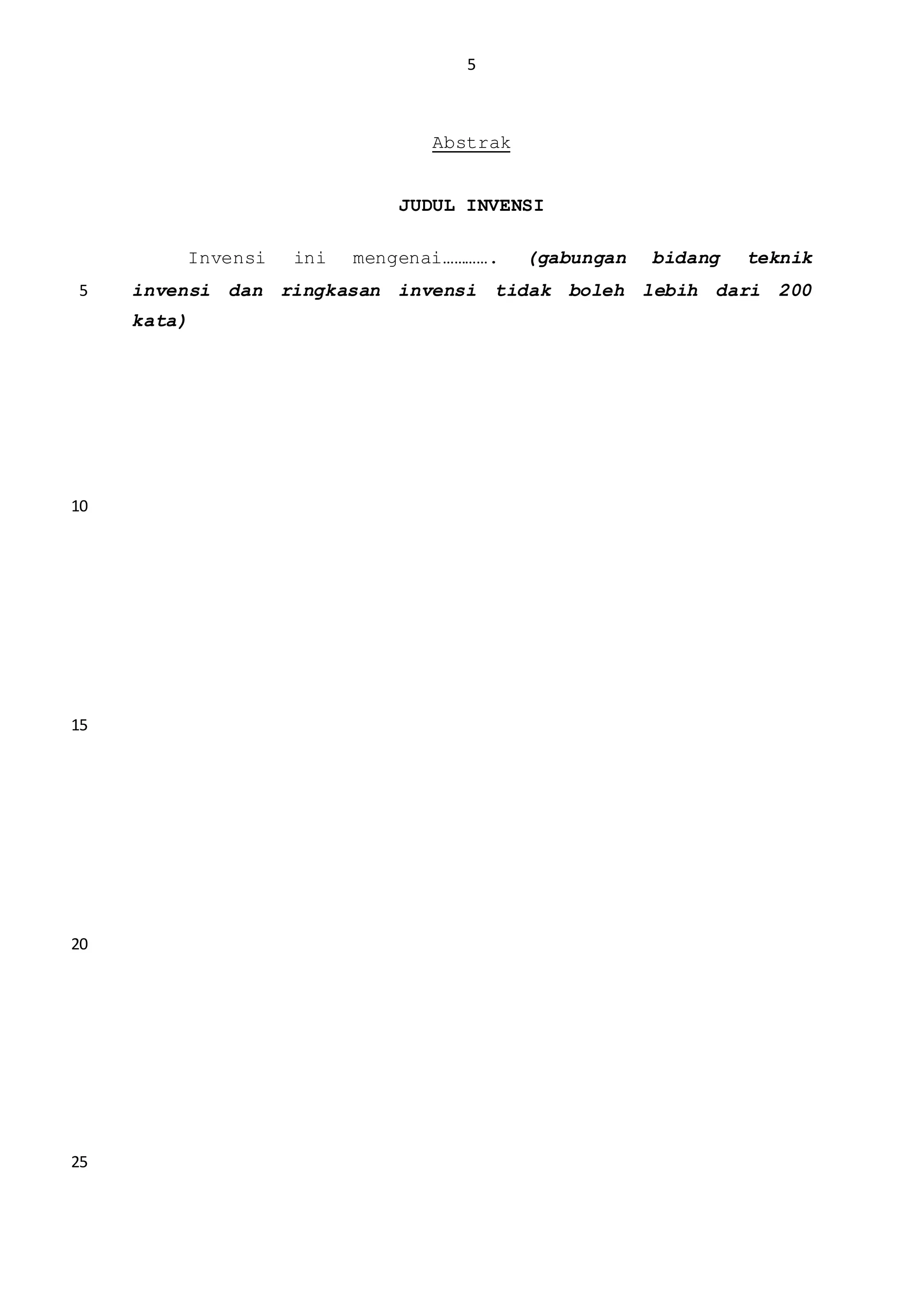 Template deskripsi paten | DOCX