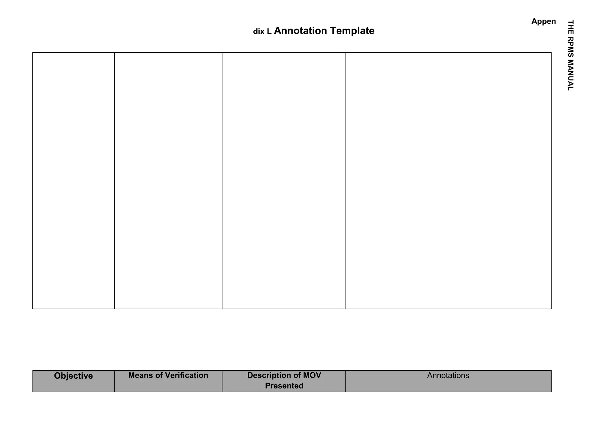 SAMPLE TEMPLATE FOR ANNOTATIONS TO BE USE IN THE IPCRF OF TEACHERS.docx