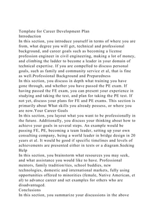 Template for Career Development PlanIntroductionIn this sectio.docx