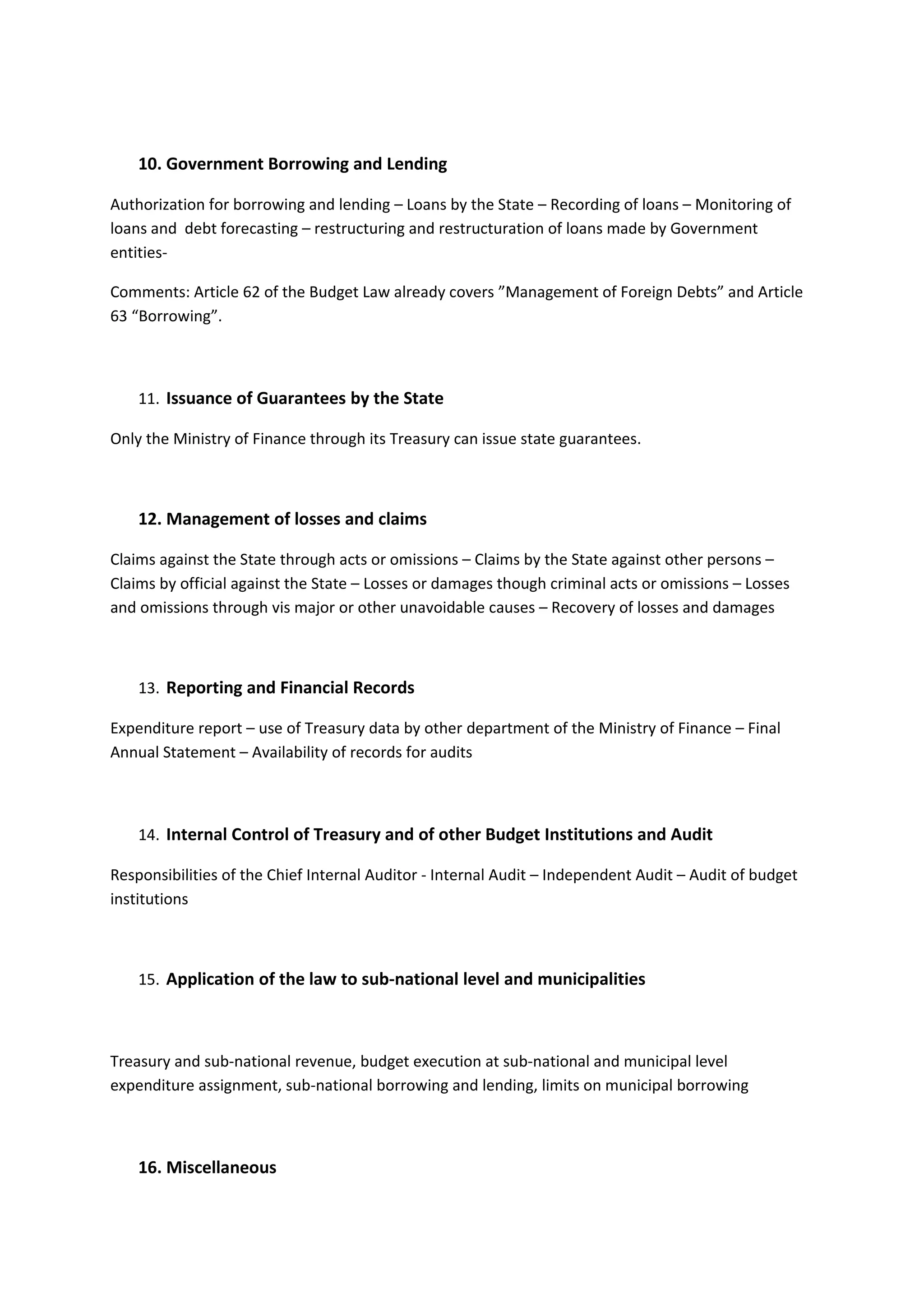 Template for drafting a treasury law | DOC