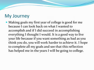 Template For Reflection On My Journey | PPTX