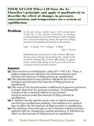 SHS STEM General Chemistry 2 Study Notes in Chemical Equilibrium ...