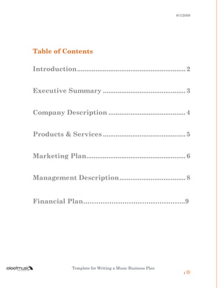 Music business plan | PDF