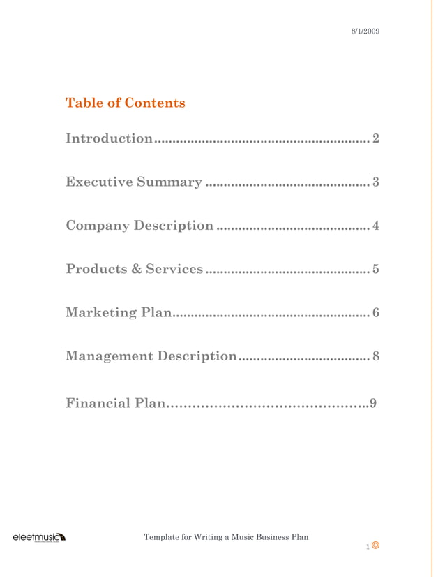 Music business plan | PDF