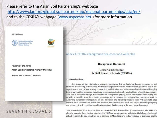 Centre of Excellence on Soil Research in Asia (CESRA) | PPT