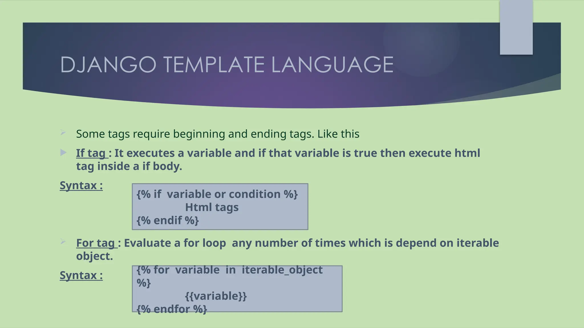 steps for template in django for project | PPT