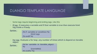 steps for template in django for project | PPT