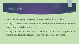 steps for template in django for project | PPT