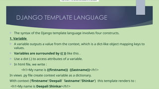 steps for template in django for project | PPT