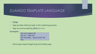 steps for template in django for project | PPT