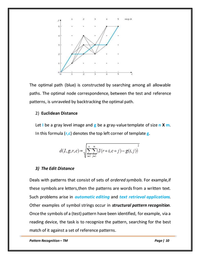 Template Matching - Pattern Recognition | DOCX