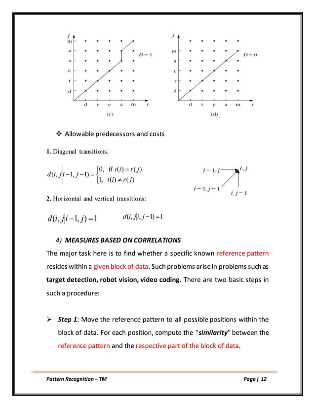 Template Matching - Pattern Recognition | DOCX