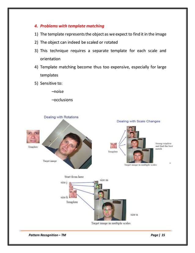 Template Matching - Pattern Recognition | DOCX