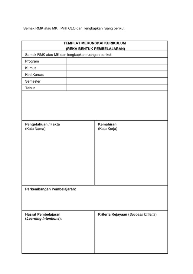 Template merungkai | PDF