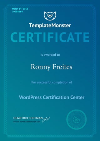 Template monster Wordpress certification | PDF | Web Design and HTML | Internet