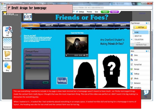1st draft design for a homepage | DOCX