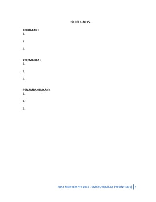 Template post mortem mata pelajaran pt3 2015 | DOCX | Asia Travel | Travel Locations