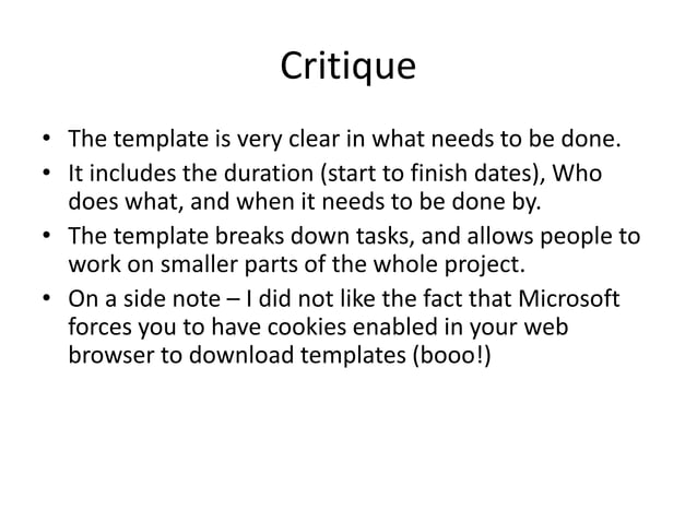 Microsoft Project 2007 Template project | PPTX