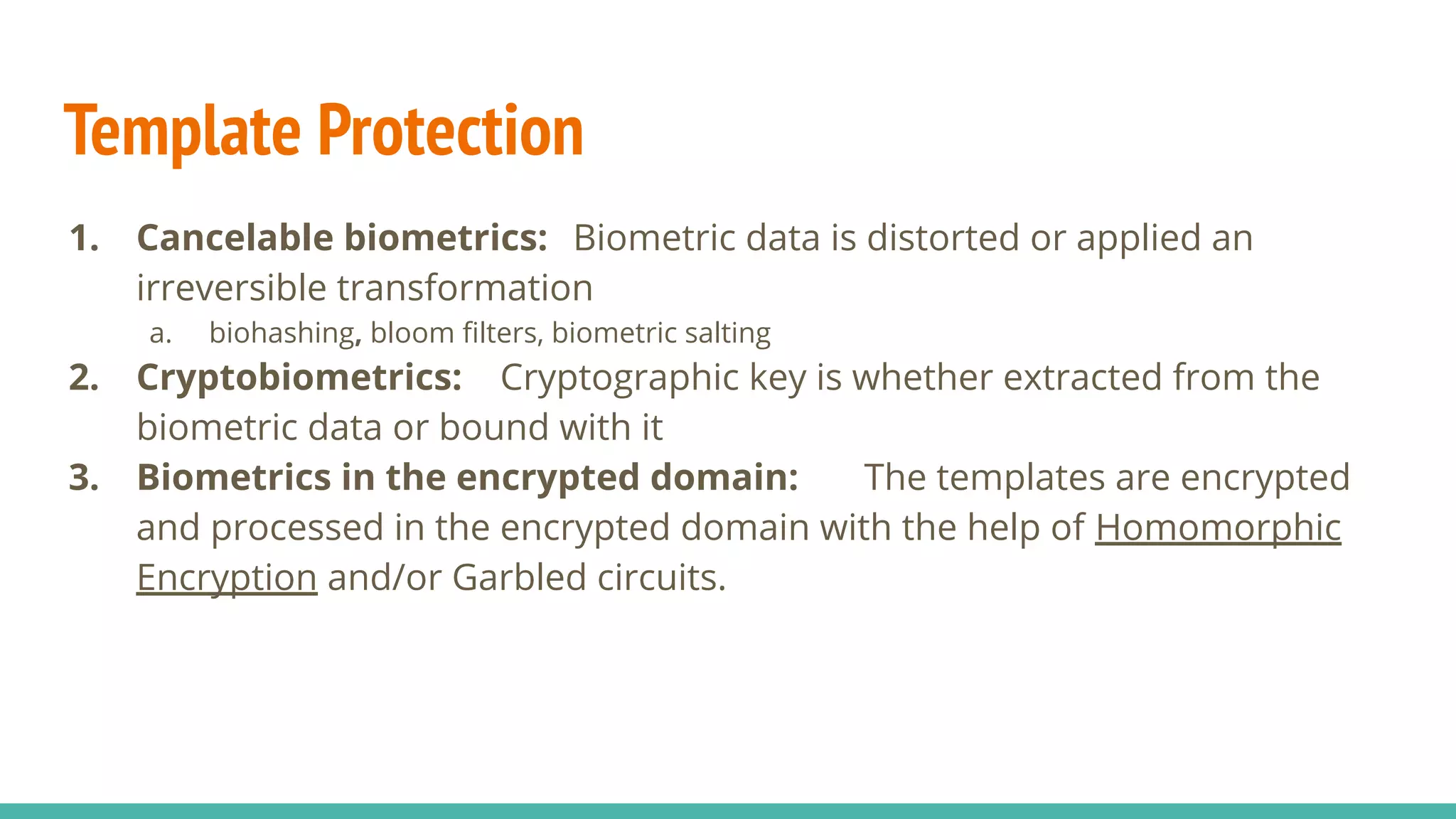 Template Protection with Homomorphic Encryption | PPT